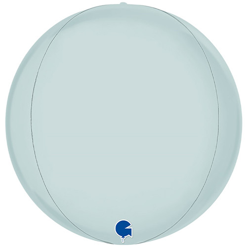 15" Globe Satin Pastel Blue Foil Balloon (1) - UNPACKAGED