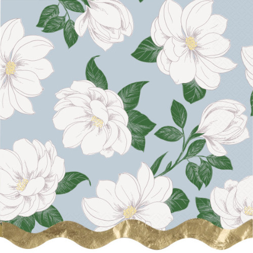 Garden Party Scalloped Edge Floral Paper Napkins (16)