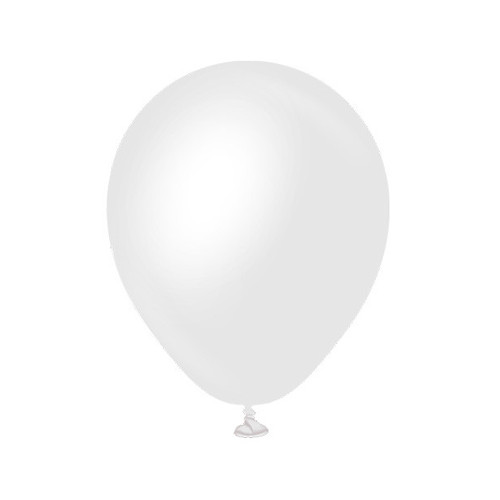 5" Opaque Satin Snow White Kalisan Latex Balloons (50)
