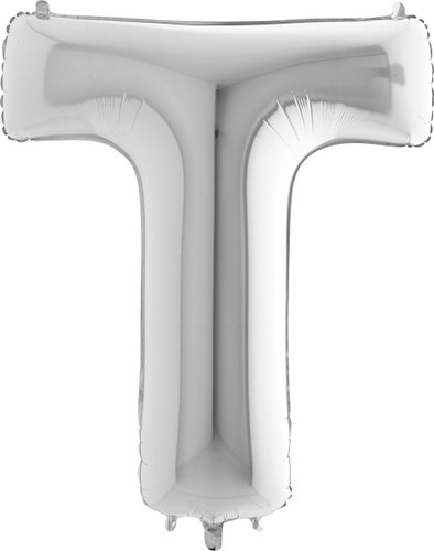 40 inch Silver Letter T Foil Balloon (1)