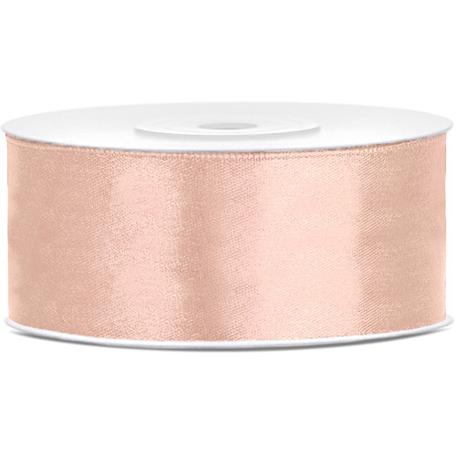 Light Peach Satin Ribbon - 25mm x 25m (1)
