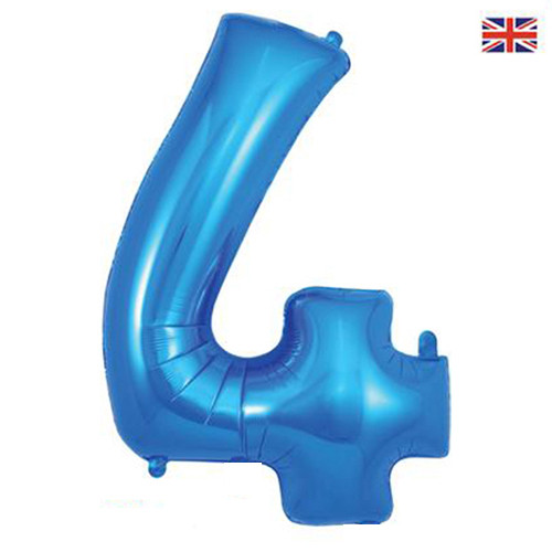 34 inch Oaktree Blue Number 4 Foil Balloon (1)