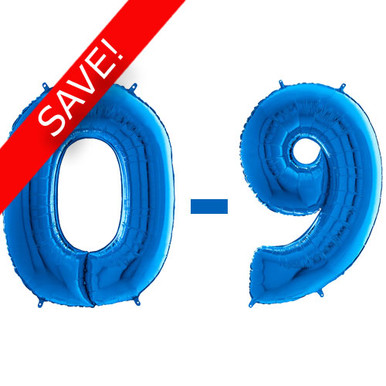 26 inch Blue Numbers Starter Kit - 36 Balloons