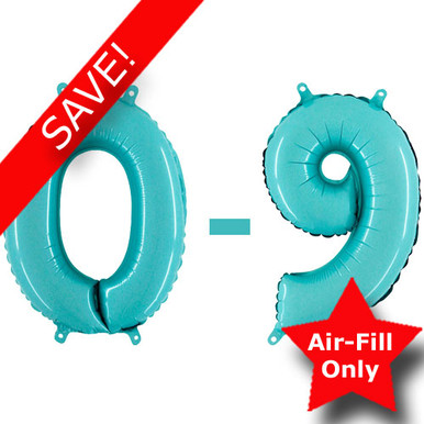 14 inch Pastel Blue Numbers Starter Kit - 36 Balloons
