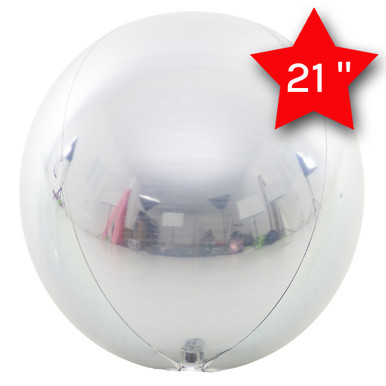 21" Jumbo Orbz Silver Foil Balloon (1) - UNPACKAGED