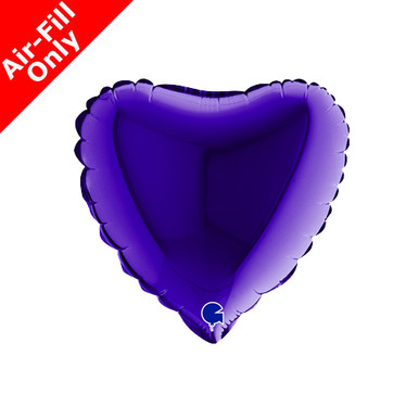 9" Indigo Blue Heart Foil Balloon (1) - UNPACKAGED