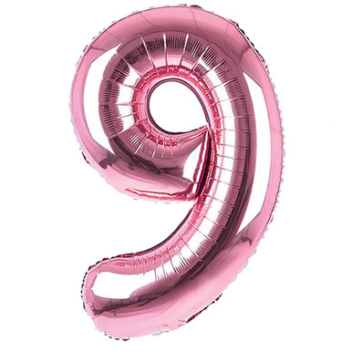 34 inch Baby Pink Number 9 Foil Balloon (1)