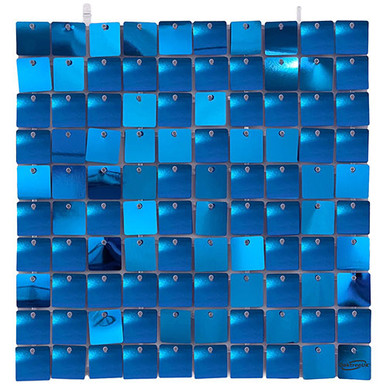 Metallic Blue Square Sequin Wall Panel - 30cm x 30cm (1)