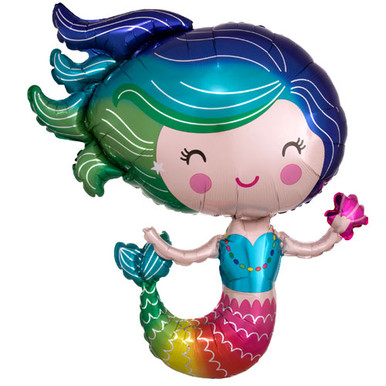 30 inch Colourful Mermaid Supershape Foil Balloon