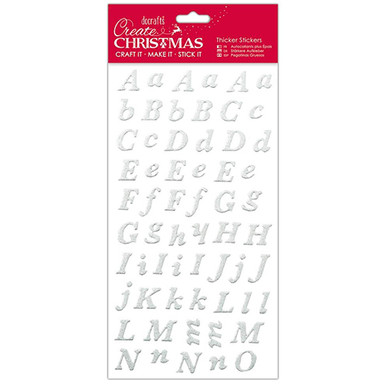 Silver Glitter Alphabet Thicker Sticker Set (1)
