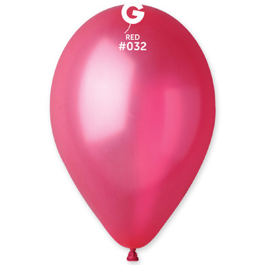 13" Metallic Bright Red Gemar Latex Balloons (50)