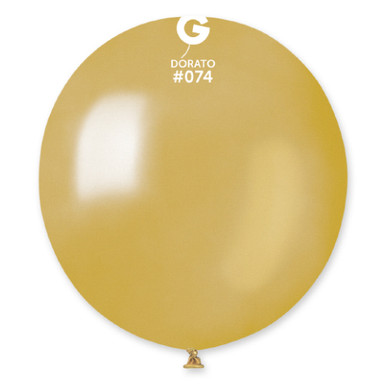19" Metallic White Gold Gemar Latex Balloons (25)