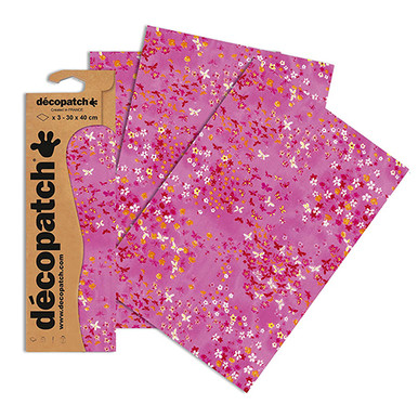 Pink Floral Decopatch Sheets (3)