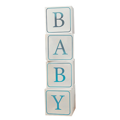 Blue Foil Giant Baby Blocks - 95cm (1)