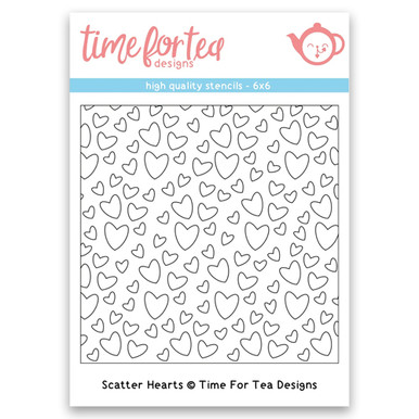 Scattered Hearts Stencil (1)