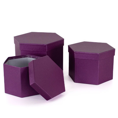 Berry Hexagonal Hat Boxes (3)