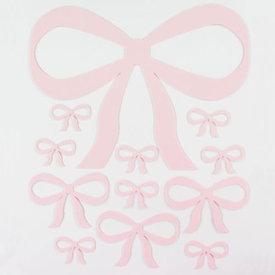 Baby Pink Line Art Acrylic Bows - Luxury Pack (12)