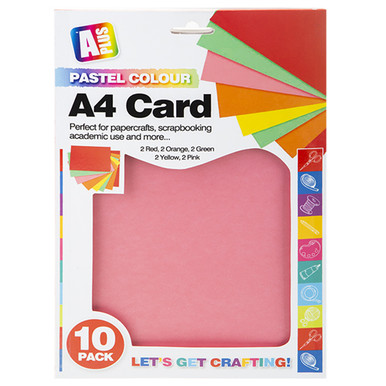 A4 Pastel Coloured Card Sheets (10)
