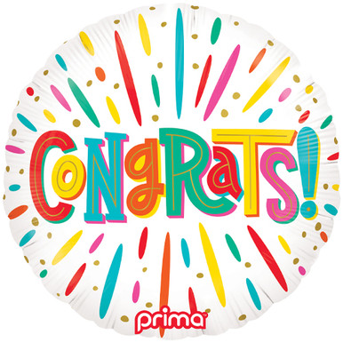 18 inch Bright & Colourful Congrats Foil Balloon (1)