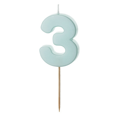 5.5cm Light Blue Number 3 Candle (1)