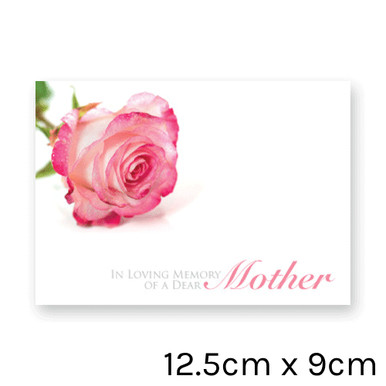 In Loving Memory of Mother Pink Rose Message Cards - 12.5cm x 9cm (6)