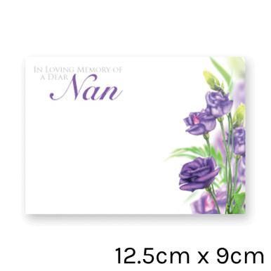 In Loving Memory of Nan Purple Rose Message Cards - 12.5cm x 9cm (6)