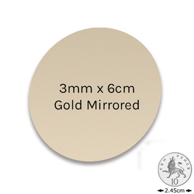 Gold Mirrored Acrylic Disc - 3mm x 6cm (no holes) (1)