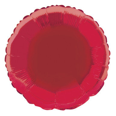 18" Solid Red Round Foil Balloon (1) - UNPACKAGED