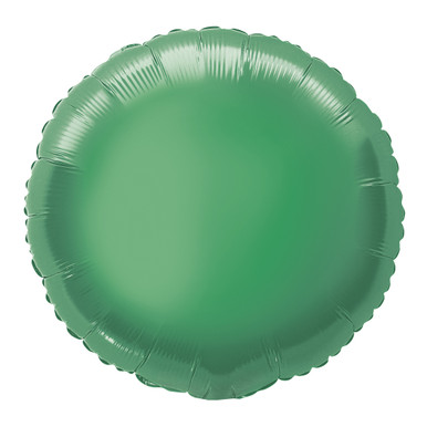 18" Solid Green Round Foil Balloon (1) - UNPACKAGED