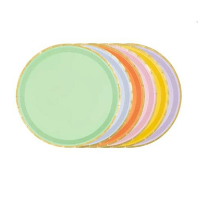 Mixed Pastel Gold Edged Paper Plates (6)