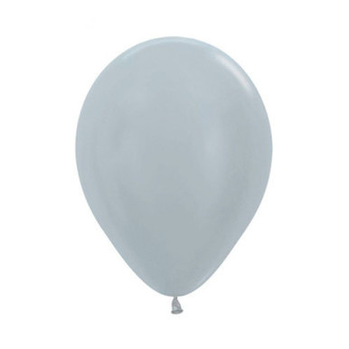 5” Satin Silver Sempertex Latex Balloons (50)