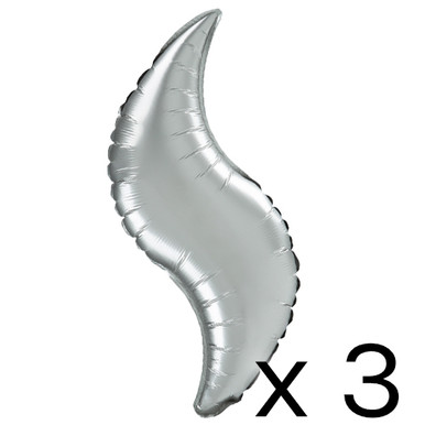 Pack of 3 36" Platinum Silver Curve Foil Balloon (3) - UNPACKAGED