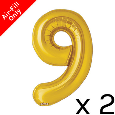 16 inch Gold Number 9 Foil Balloons (2)