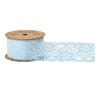 Pastel Blue Lace Ribbon - 50mm x 10m (1)