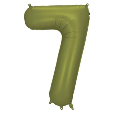 34 inch Satin Olive Number 7 Foil Balloon (1)