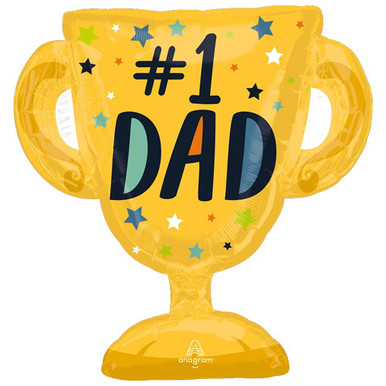 27 inch Number 1 Dad Trophy SuperShape Foil Balloon (1)