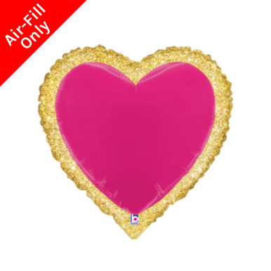 14 inch Heart Patch Foil Balloon (1) - UNPACKAGED