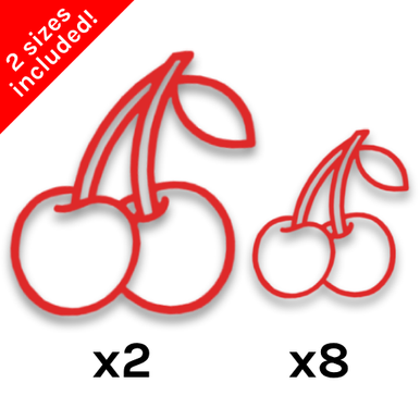 Red Acrylic Line Art Cherries Pack (10)
