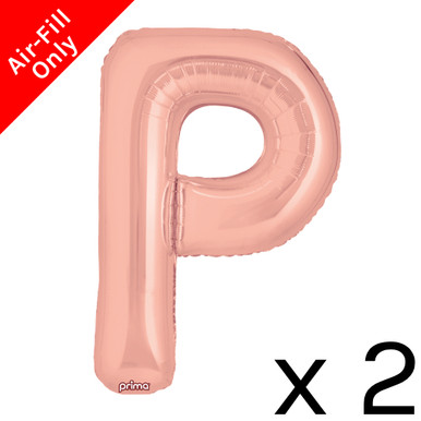 16 inch Prima Rose Gold Letter P Foil Balloons (2)