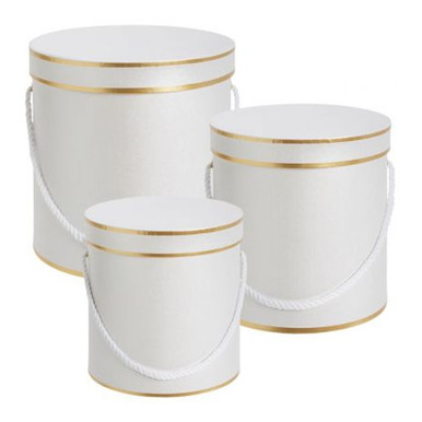White & Gold Hamilton Hat Boxes (3)