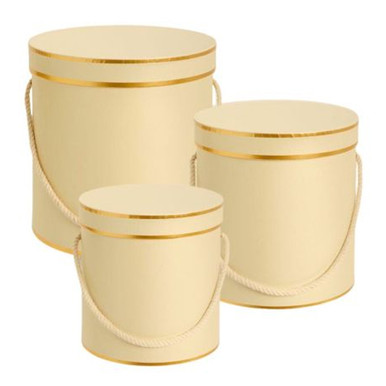 Cream & Gold Hamilton Hat Boxes (3)