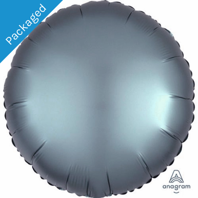 18" Steel Blue Satin Luxe Round Foil Balloon (1)