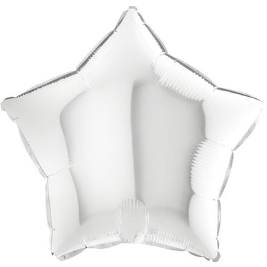 18" White Star Foil Balloon (1) - UNPACKAGED