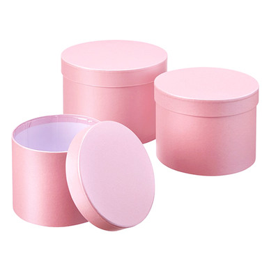 Pale Pink Hat Boxes (3)