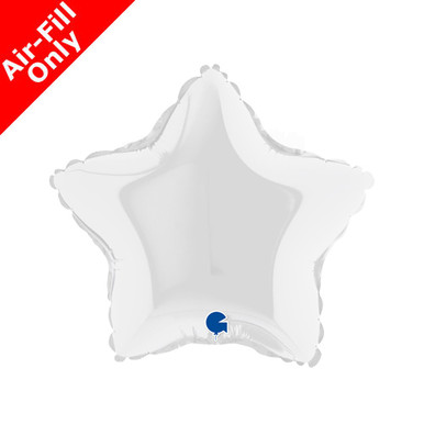 9" White Star Foil Balloon (1) - UNPACKAGED