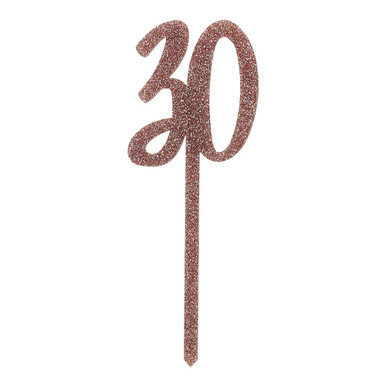 Rose Gold Glitter Number 30 Cake Topper (1)