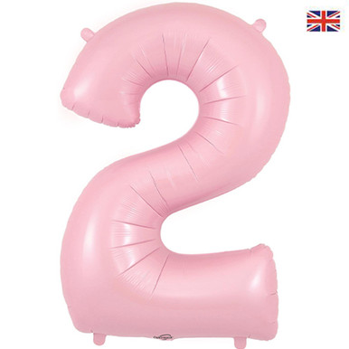34 inch Pastel Pink Number 2 Foil Balloon (1)