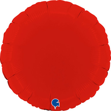 18" Matte Red Round Foil Balloon (1) - UNPACKAGED