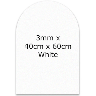 White Acrylic Arched Shape - 60cm x 40cm (1)