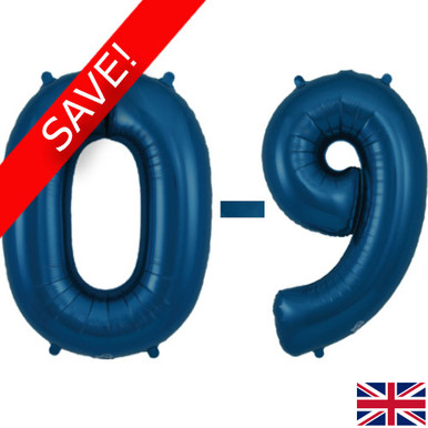 34 inch Oaktree Navy Blue Numbers Starter Kit - 36 Balloon